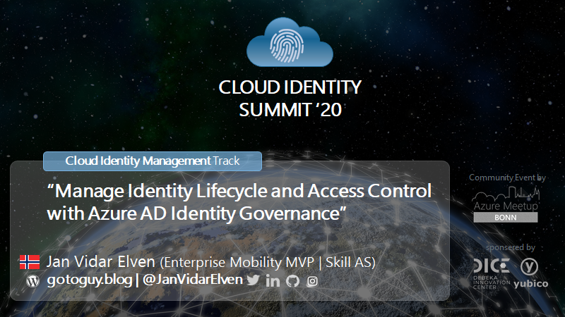 Speaking at Cloud Identity Summit ’20 | GoToGuy Blog